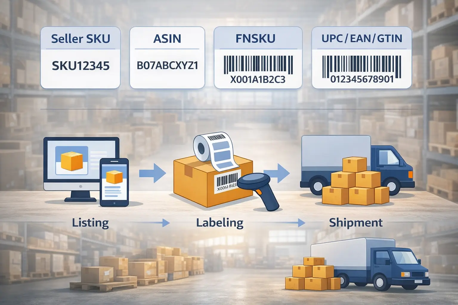 Seller SKU vs ASIN vs FNSKU: Amazon FBA Identifier Guide